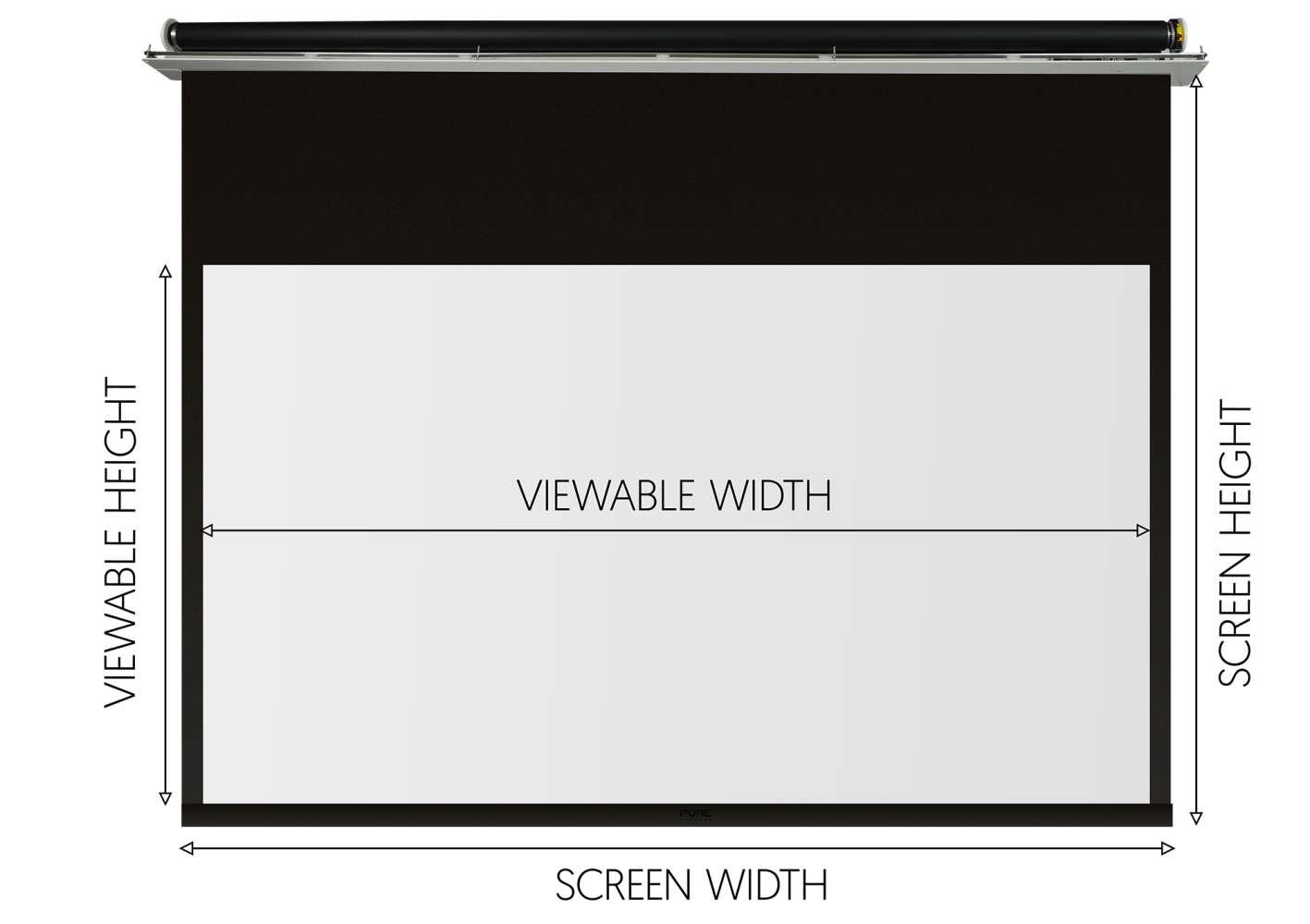 CR180 Projector Screen | 77inch | Recessed Projector Screens